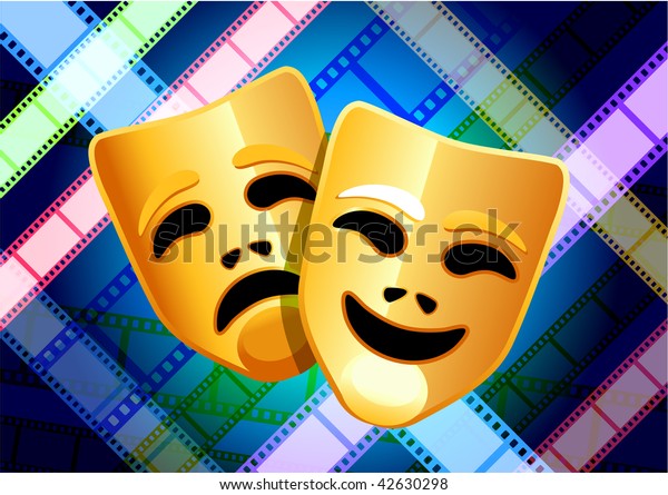 Ilustración vectorial original: máscaras de comedia: vector de stock ...