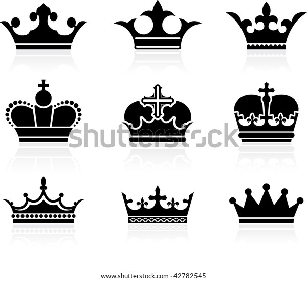 Original Vector Illustration Crown Design Collection Stock Vector ...