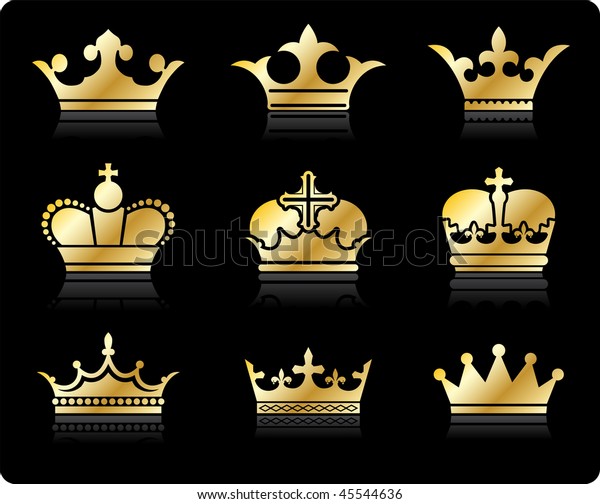 Original Vector Illustration Crown Design Collection Stock Vector ...