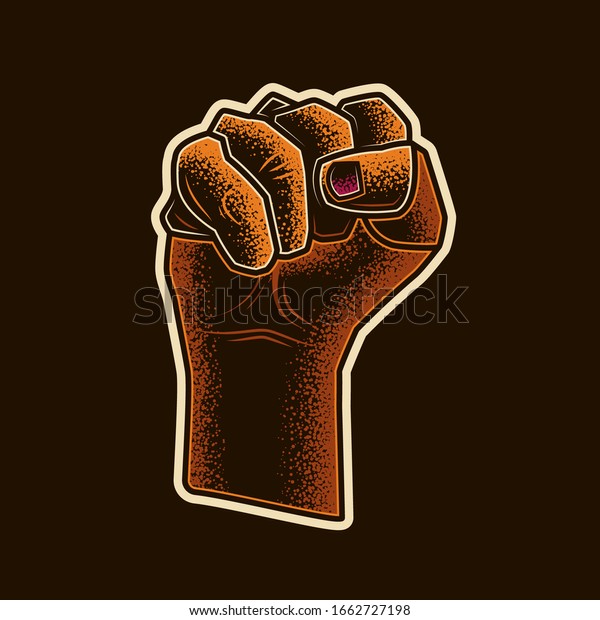 Original Vector Illustration Hand Clenched Into Stock Vector (Royalty ...