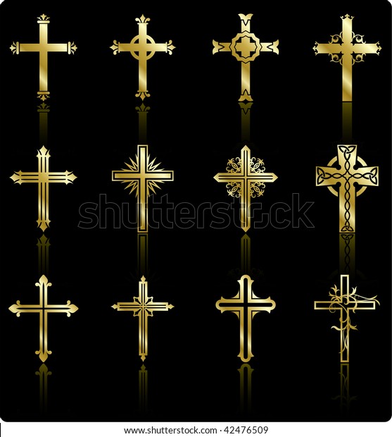 Original Vector Illustration Religious Cross Design Stock Vector ...