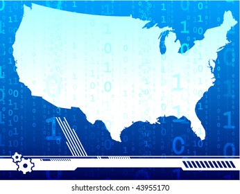 Original Vector Illustration Usa Map Blue Stock Vector (Royalty Free ...