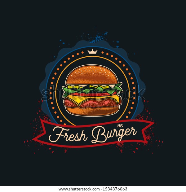 Original Vector Logo Fast Food Burger Stock Vector (Royalty Free ...