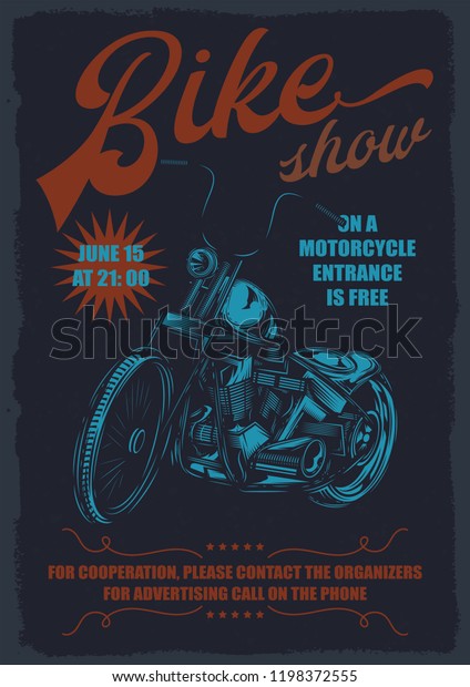 Original Vector Poster Bike Show Classic Stock Vector (Royalty Free ...