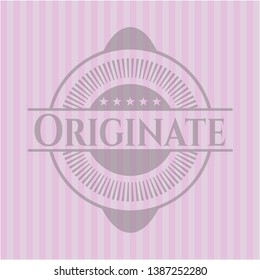 Originate Pink Emblem Retro Vector Illustration Stock Vector (Royalty ...