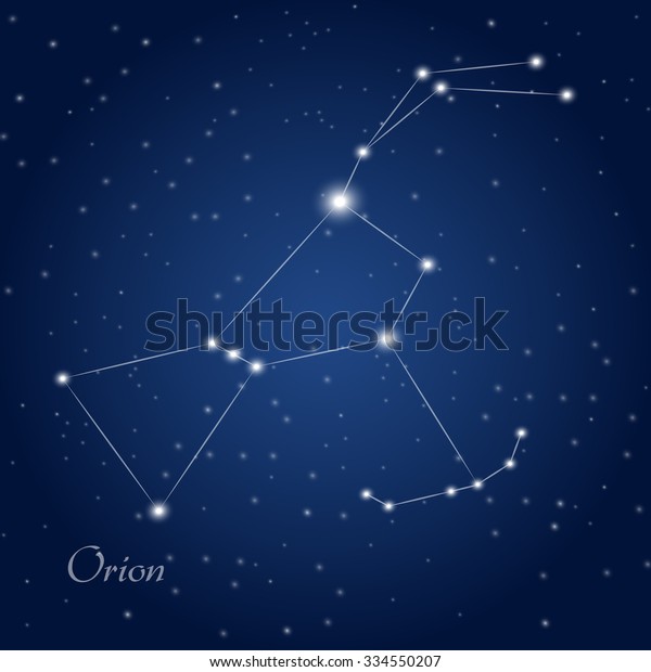 Orion Constellation Starry Night Sky Stock Vector (Royalty Free ...