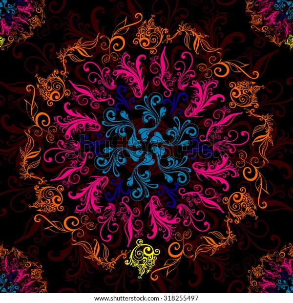 Ornament Beautiful Florid Pattern Plate Rug Stock Vector (Royalty Free ...