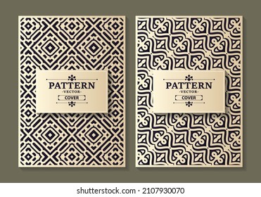 Ornament Pattern Book Cover Collection Stock Vector (Royalty Free ...