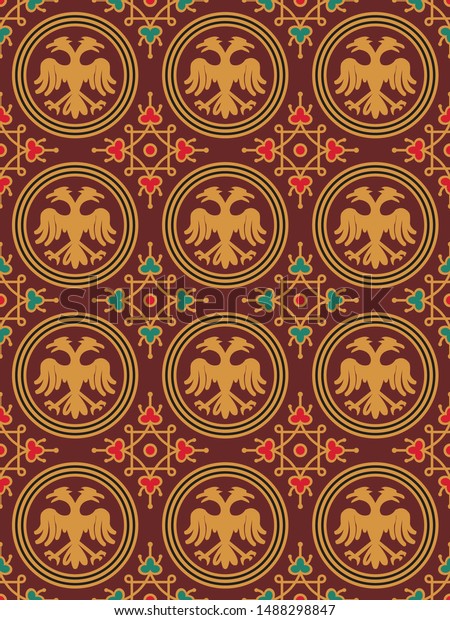 Ornament Pattern Serbian Medieval Orthodox Monastery Stock Vector ...
