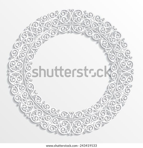 Ornamental Circle Frame 3d Design Element Stock Vector (Royalty Free ...