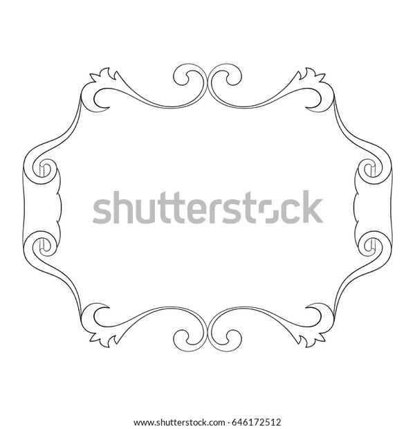 Ornamental Frame Outline Decoration Vector Illustration Stock Vector ...