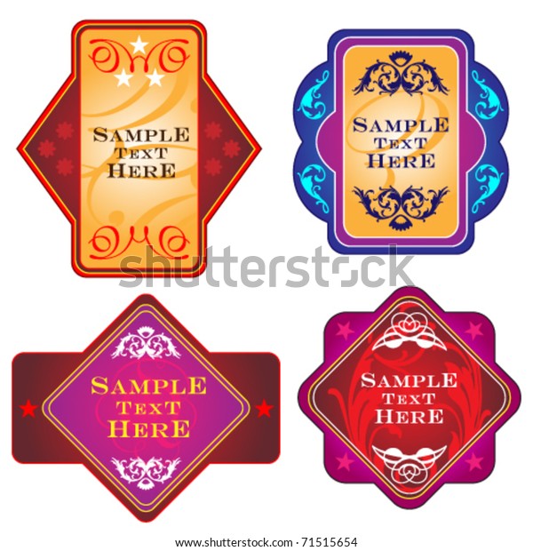 Ornamental Labels Stock Vector (Royalty Free) 71515654 | Shutterstock