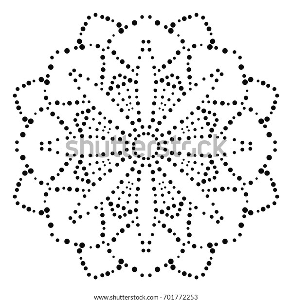 Ornamental Round Dotted Flower Isolated On Stock Vector (Royalty Free ...