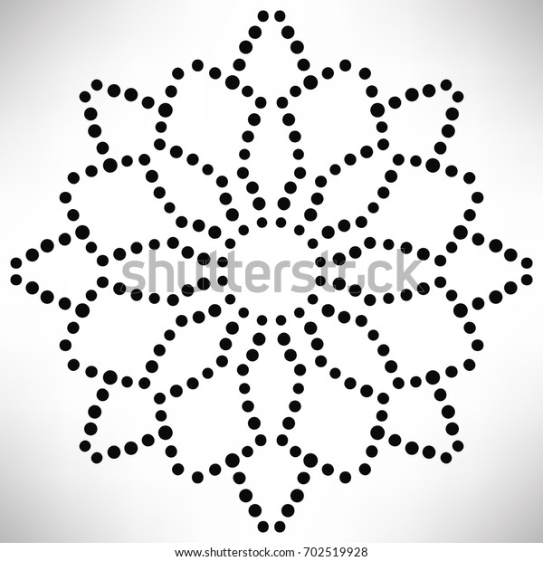 Vetor stock de Ornamental Round Dotted Flower Isolated On (livre de ...