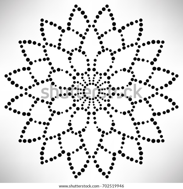Ornamental Round Dotted Flower Isolated On Stock Vector (Royalty Free ...