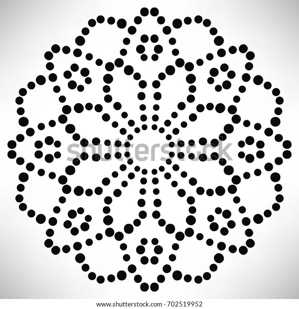 Ornamental Round Dotted Flower Isolated On Stock Vector (Royalty Free ...