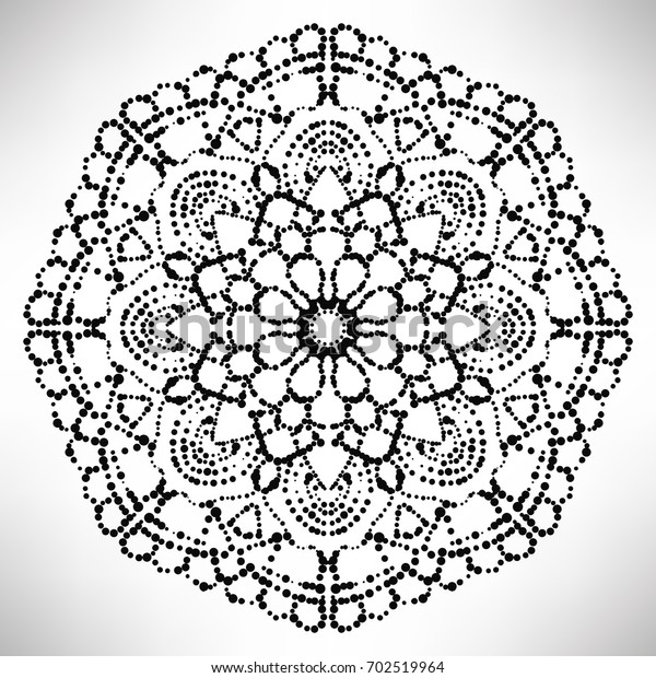 Ornamental Round Dotted Flower Isolated On Stock Vector (Royalty Free ...