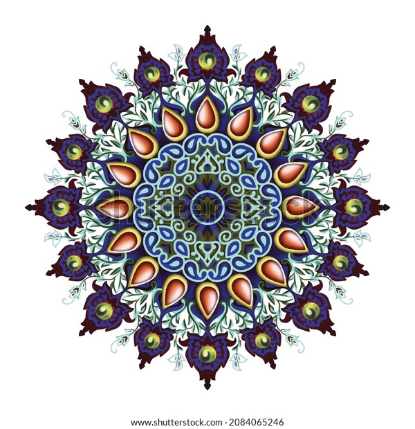 Ornamental Round Indian Motif Pattern Stock Vector (Royalty Free ...