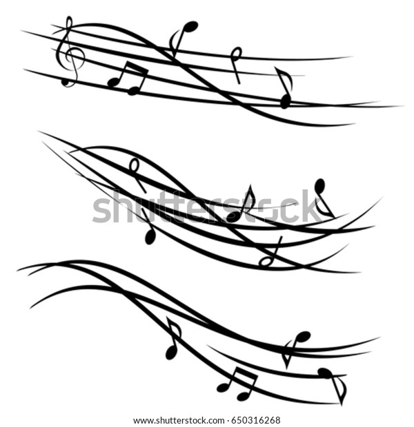 Ornamental Stave Music Notes Stock Vector (Royalty Free) 650316268 ...