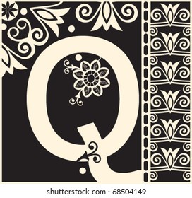 Ornamental Vector Abc Decorative Letter Q Stock Vector (Royalty Free ...