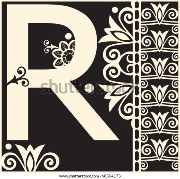 Ornamental Vector Abc Decorative Letter R Stock Vector (Royalty Free ...