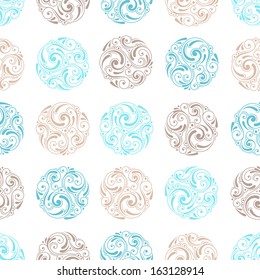 Ornamental Vintage Background Round Elements Seamless Stock Vector ...