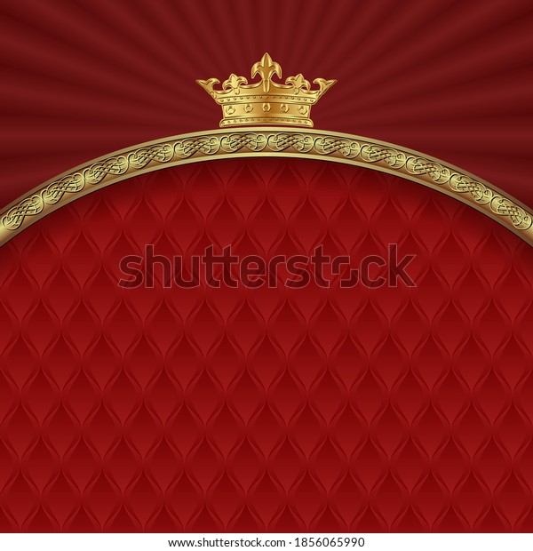 Ornate Background Golden Border Crown Stock Vector (Royalty Free ...