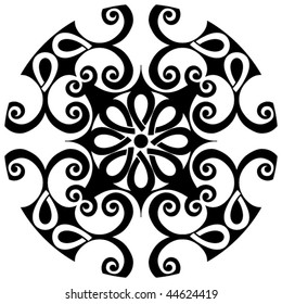 décoration florale ronde : image vectorielle de stock (libre de droits ...