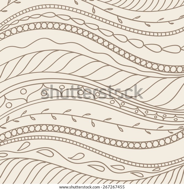Ornate Hand Drawn Lacy Waves Background Stock Vector (Royalty Free ...