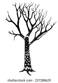Ornate Tree Illustration Stock Vector (Royalty Free) 257288629