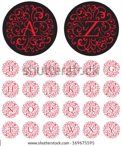 Ornate Vector Drop Cap Alphabet Letters Stock Vector (Royalty Free ...