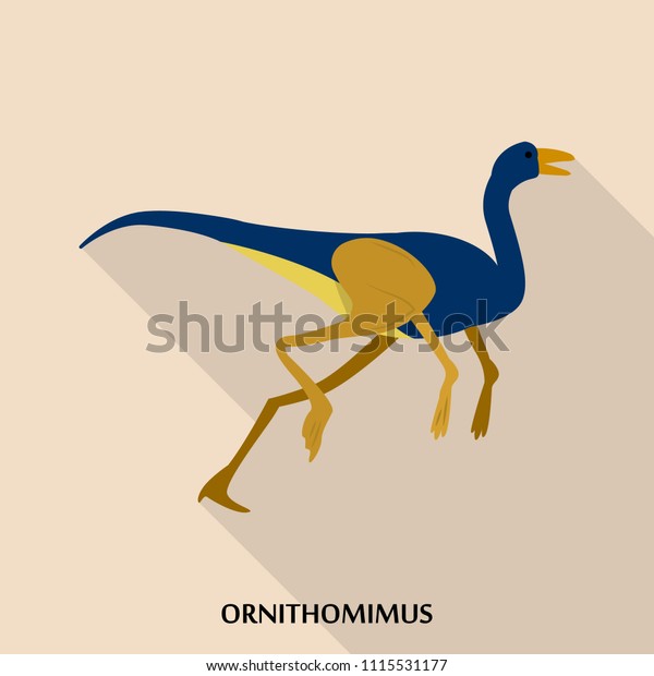 Ornithomimus Icon Flat Illustration Ornithomimus Vector Stock Vector (Royalty Free) 1115531177 ...