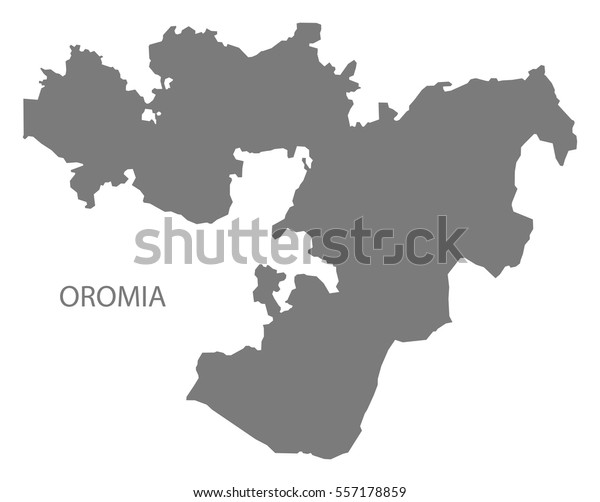 Oromia Ethiopia Map Grey Stock Vector (Royalty Free) 557178859 ...