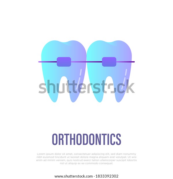 Orthodontics Braces On Teeth Tooth Correction Stock Vector (Royalty ...
