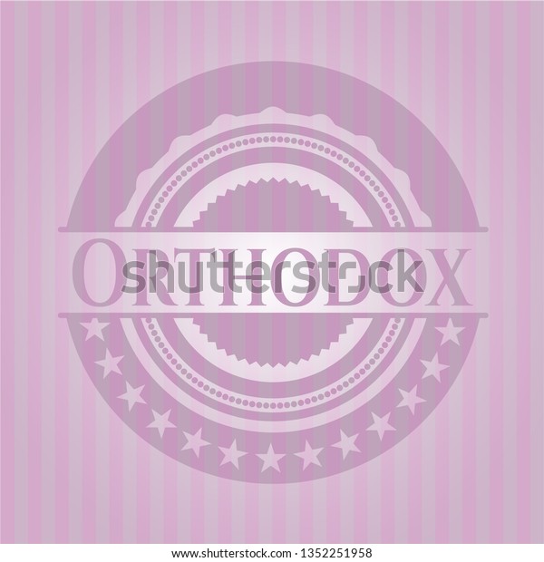 Orthodox Badge Pink Background Stock Vector (Royalty Free) 1352251958 ...