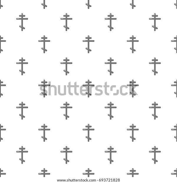 Orthodox Cross Pattern Cartoon Style Seamless Stock Vector (Royalty ...
