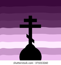 Orthodox Cross Sunset Background Vector Illustration Stock Vector ...