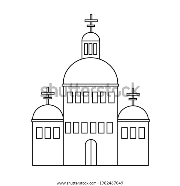 Orthodox Slavic Church Lines Flat Style Stock Vector (Royalty Free ...