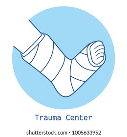 Orthopedic Plaster Cast Icon Broken Leg 스톡 벡터(로열티 프리) 721938076 ...