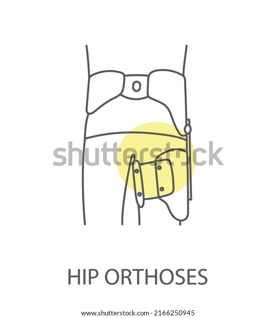 Orthosis Hip Icon Vector Linear Illustration: เวกเตอร์สต็อก (ปลอดค่า ...