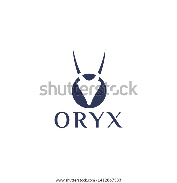 Oryx Head Logo Design Template Oryx: vector de stock (libre de regalías ...