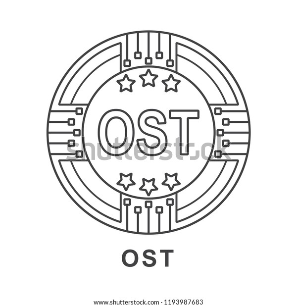 Ost Coin Cryptocurrency Icon Outline Stock Vector (Royalty Free ...