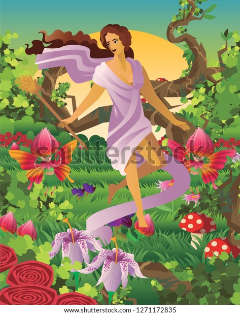 Ostara Spring Pagan Germanic Goddess Stock Vector (Royalty Free) 1271172835