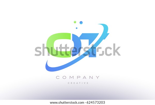 Ot O T Alphabet Green Blue Stock Vector (Royalty Free) 624573203 ...