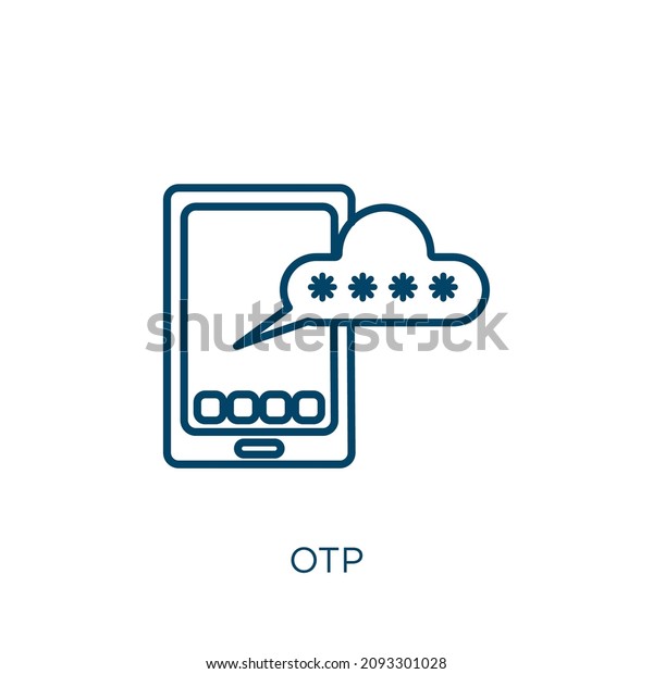 Otp Icon Thin Linear Otp Outline Stock Vector (Royalty Free) 2093301028 ...