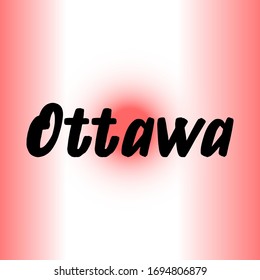 Ottawa Brush Paint Hand Drawn Lettering Stock Vector (Royalty Free ...