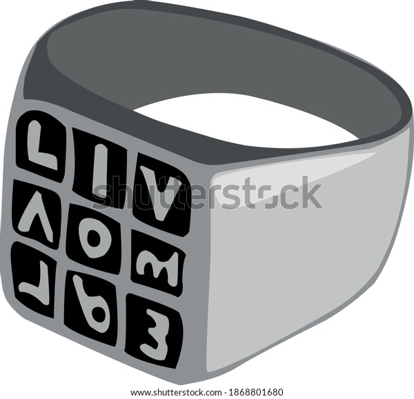 Ottoman Arabic Numeral Mens Ring Vector Stock Vector (Royalty Free ...