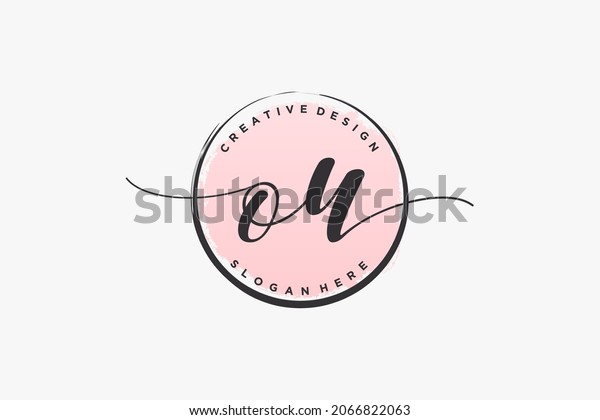 Ou Handwriting Logo Circle Template Vector Stock Vector (Royalty Free ...