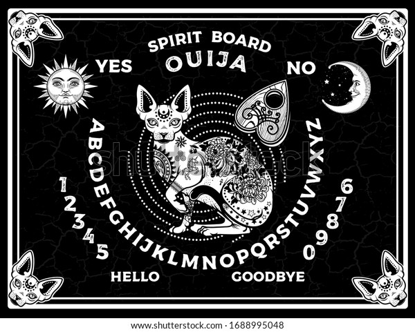 Ouija Board Occultism Set Vector Illustration Stock Vector Royalty
