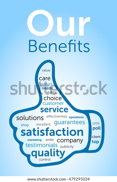 Our Benefits Thumbs Quality Guarantee Satisfaction Stock Vector ...